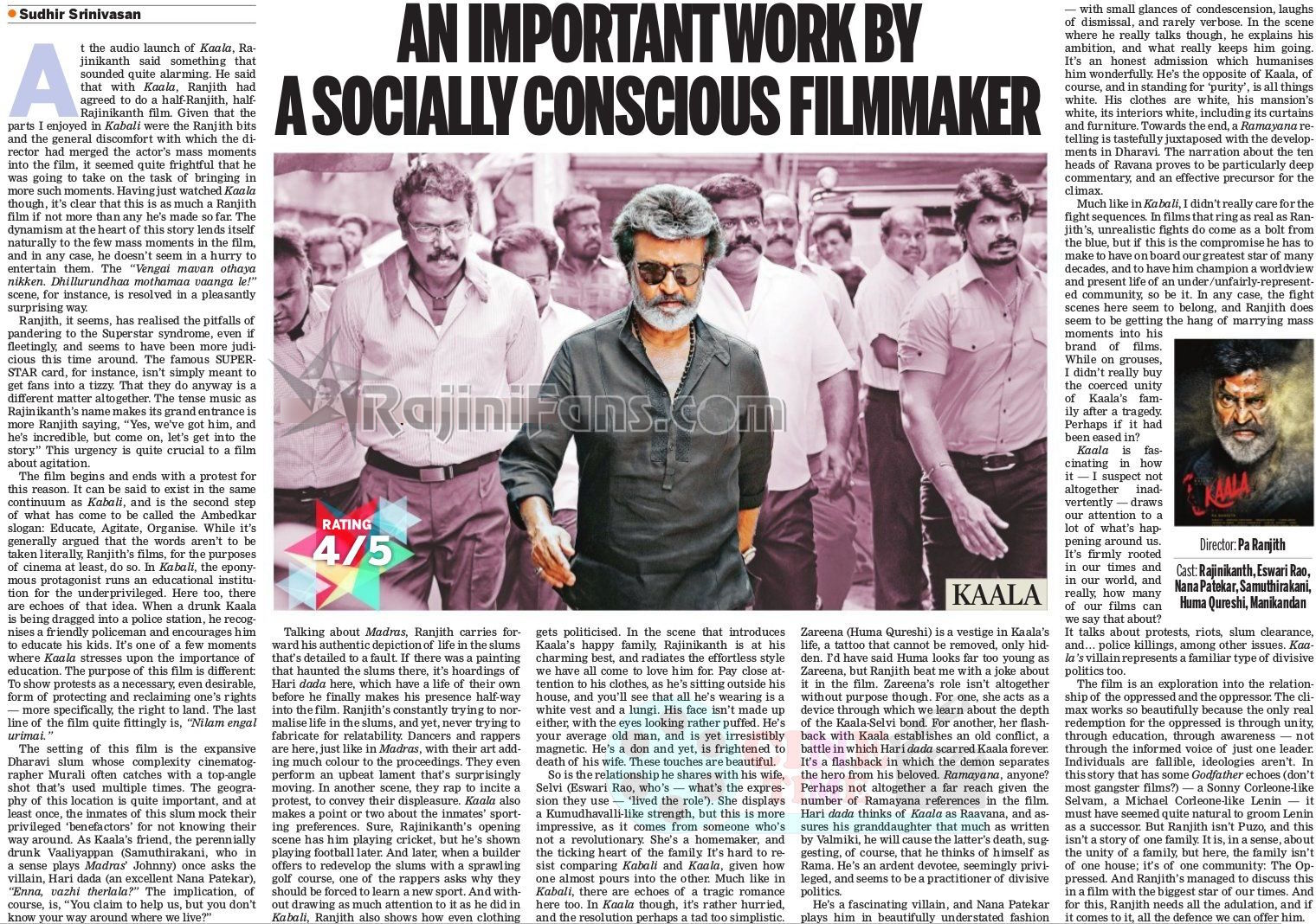 Kaala (2018) - Rajinikanth Movie Review - Rajinifans.com